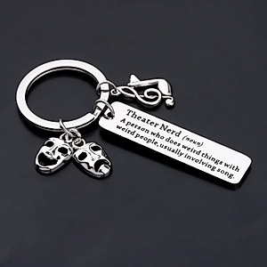 Gzrlyf Theater Nerd Gifts Musical Theatre Keychain Funny Theater Gifts Broadway Theater Gifts Theatre Lover Gifts (Keychain)
