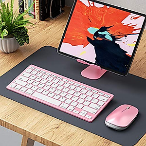 Bluetooth Keyboard and Mouse for Mac, OMOTON Ultra-Slim Keyboard and Mouse Combo, Wireless Keyboard and Mouse for MacOS, MacBook Pro/Air, iMac, Mac Mini, Laptop and PC (Rose Gold)