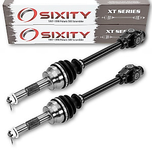 2 pc Sixity XT Front Left Right Axle compatible with Polaris Scrambler 500 1997-1998 - W98 W97BC50A 4X4