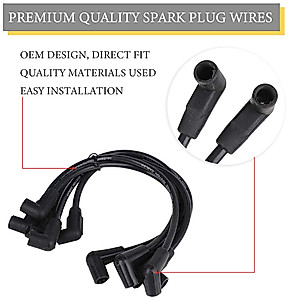 Ignition Tune Up Kit with Distributor Cap and Rotor and Spark Plug Wires Set Replacement for 3.0L 4cyl MerCruiser Engines Made by GM with Delco EST Ignition Systems - Replace 811635Q2, 816761Q14