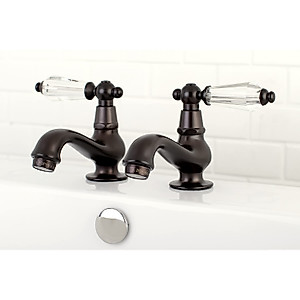 Kingston Brass KS1102WLL Basin Tap Faucet with Cross Handle, Polished Brass