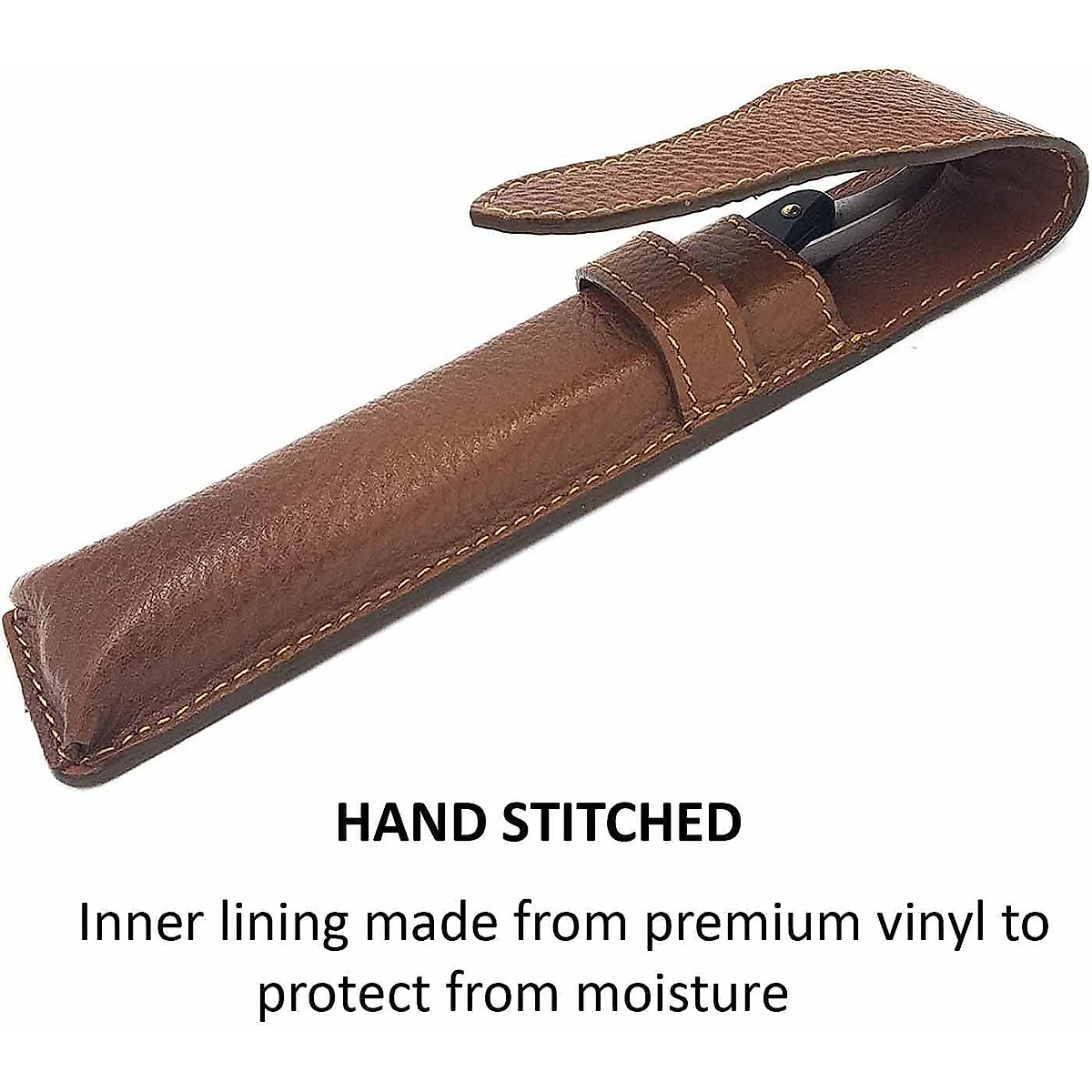 Parker Leather Saddle Brown Protective/Travel Case for Straight, Shavette and Barber Razors - from Parker Safety Razor