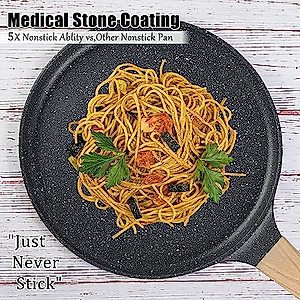 Vayepro Nonstick Crepe Pan,Pancake Flat Griddle Pan for Stove Top,Comales Para Tortillas,11 inch Induction Griddle Pan,Flat Skillet Tawa Griddle with Stay-Cool Handle