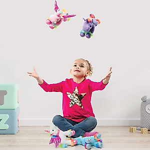 PREXTEX Unicorn Stuffed Animals (4 Cute Plush Unicorns Gifts for Girls), Machine Washable - Unicorn Toys for Girls & Boys Ages 3-5+