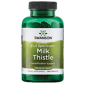 Swanson Milk Thistle-Herbal Liver Support Supplement-Natural Formula Helping to Maintain Overall Health & Wellbeing-(100 Capsules, 500mg Each)