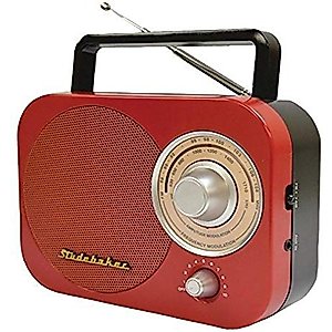 Jensen SB2000RB Portable AM/FM Radio in Red