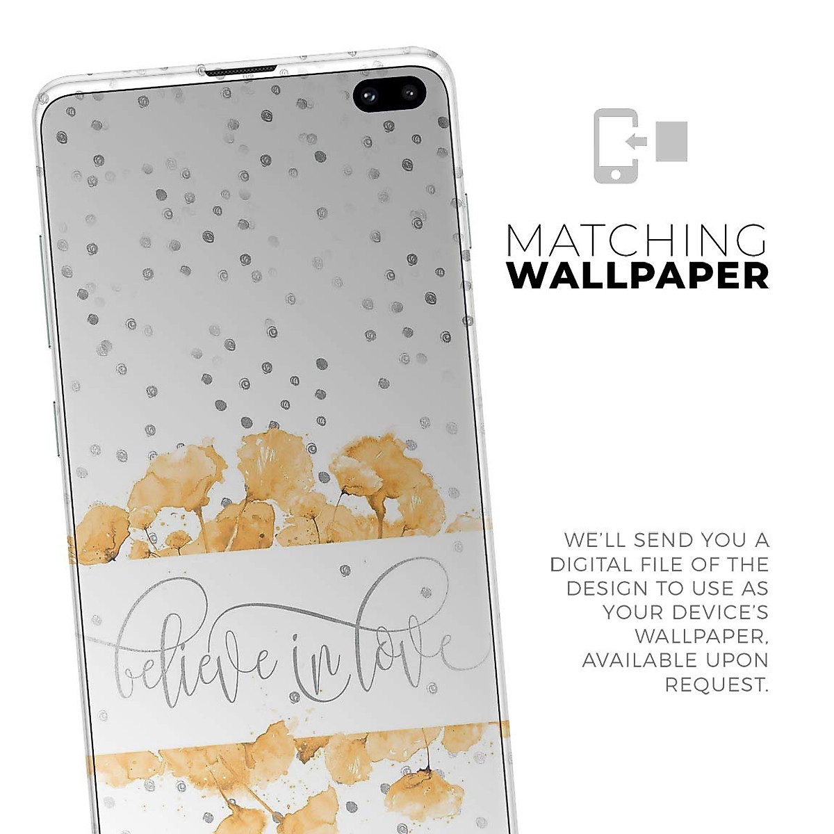 DesignSkinz Karamfila Yellow & Gray Floral V9 Protective Vinyl Decal Wrap Skin Cover Compatible with The Samsung Galaxy S20 (Screen Trim & Back Glass Skin)