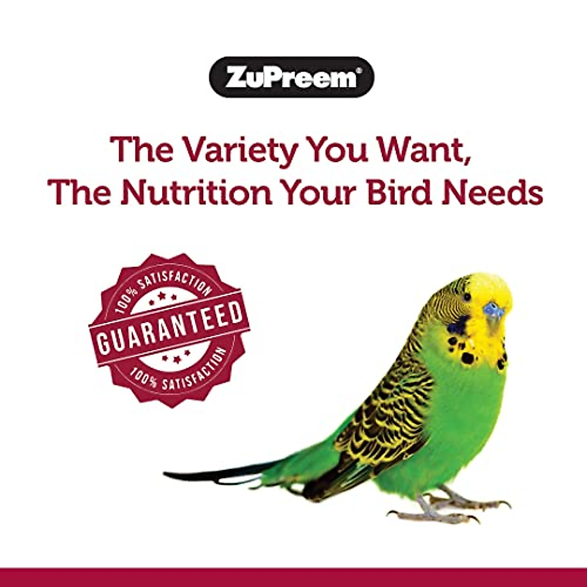 ZuPreem Smart Selects Bird Food for Small Birds, 2 lb - Everyday Feeding for Parakeets, Budgies, Parrotlets