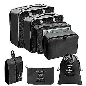 BRAQ 9 Pcs Travel Packing Organizers Travel Packing Cubes for Suitcase Set Luggage Organizers for Suitcase Lightweight Travel Essential Bag with Large Toiletries Bag for Clothes Shoes