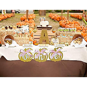 Pumpkin 1st First Birthday Decoration Set, Glitter Pumpkin One High Chair Banner, Little Pumpkin First Birthday Banner for Kids Girls Boys First Pumpkin Theme Birthday Decorations