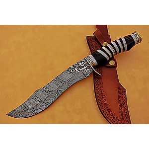 Smart & Sharp Custom Handmade Damascus Steel Hunting Knife/Bowie Knife SS-17367 (black)