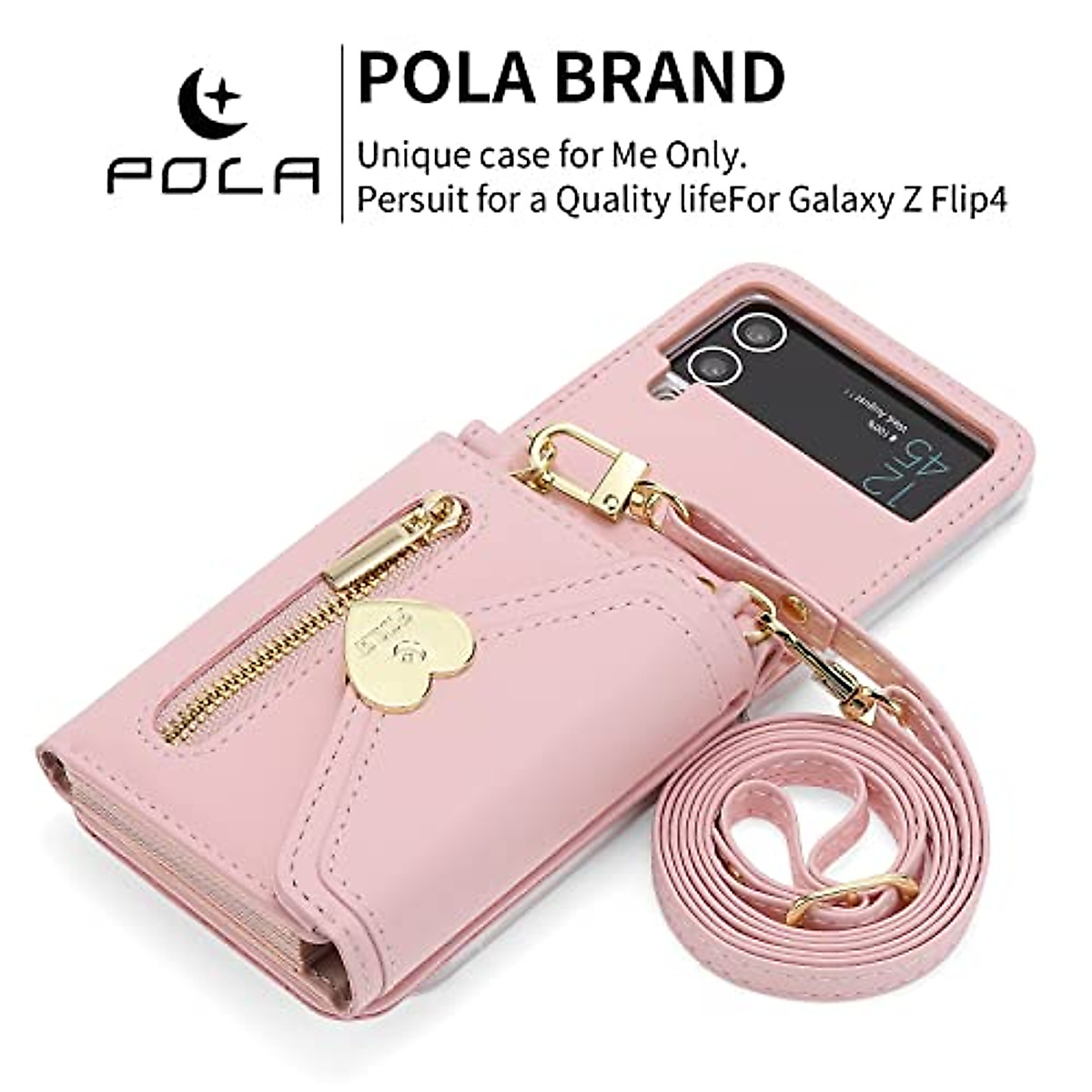 phone protective flip case Compatible with Samsung Galaxy Z Flip 4 5G Case with Card Holder and PU Leather Wallet Case Compatible with Women Girls 360 Shockproof Full Body Protection Bumper Shockproof