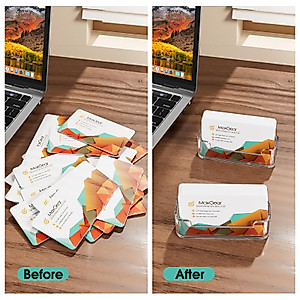 MaxGear Acrylic Business Card Holder for Desk Plastic Business Card Display Clear Business Card Stand Desktop Business Card Holders for Home & Office, 3.82 x 1.80 x 1.43 inches, 3 Pack