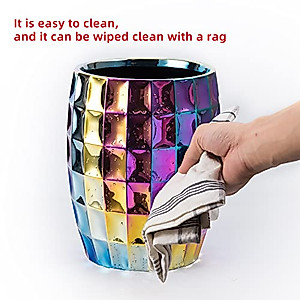 LiveHouse Decorative Round Small Trash Can Wastebasket, Garbage Container Bin for Bathrooms, Powder Rooms, Kitchens, Home Offices-Gold