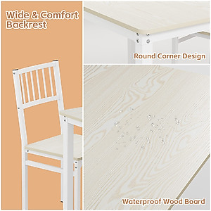 Teraves Dining Table Set/Computer Desk,Kitchen Table with 2 Chairs and a Bench,Table and Chairs 4 Piece Set for Dining Room (Beige, 110CM)