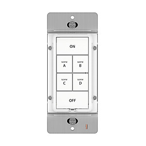 Insteon Smart Dimmer 6-Button Keypad, KeypadLinc in-Wall Controller, 2334-232 (White) - Insteon Hub Required for Voice Control with Alexa & Google Assistant