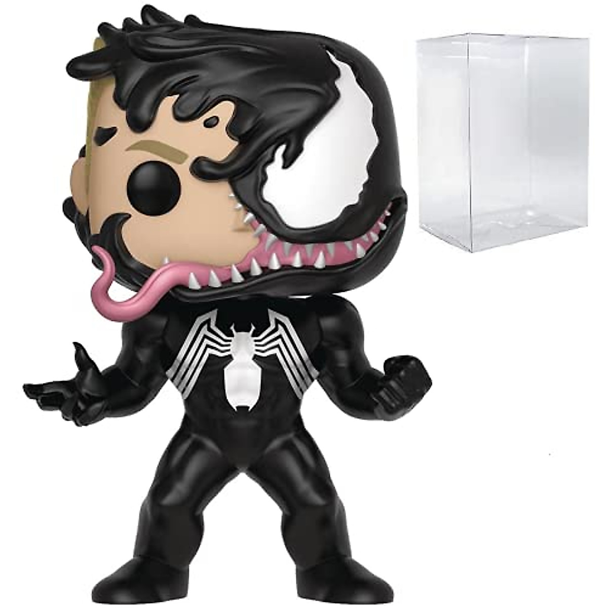 POP Marvel: Venom - Venomized Eddie Brock Funko Pop! Vinyl Figure (Bundled with Compatible Pop Box Protector Case), Multicolor, 3.75 inches
