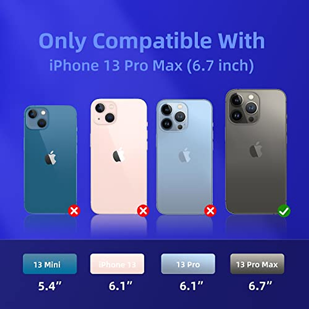 K TOMOTO Compatible with iPhone 13 Pro Max Case for Women, [Drop Protection] [Anti-Fingerprint] [Anti-Scratch] Shockproof Soft-Touch Silicone Phone Case for iPhone 13 Pro Max 6.7", Klein Blue