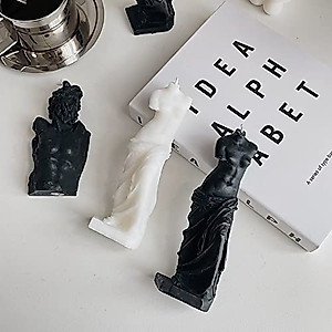 Venus Statue Scented Candle,120G Aroma Soy Wax Decorative Candle for Table Photo Prop Birthday Gift,Prefect for Meditation Stress Relief Mood Boosting Bath Yoga (White)