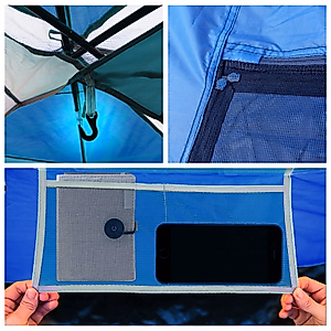 Pacific Pass Camping Tent 6 Person Family Dome Tent with Removable Rain Fly, Easy Setup for Camp Backpacking Hiking Outdoor , Navy Blue, 118.1x118.1x74.8 inches