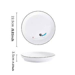 Dinner Plates Set Household Exquisite Club Hotel Tableware Decoration Creative Plate Large Vegetable Plate Salad Bowl Kitchen Salad Bowl (Size : Medium)