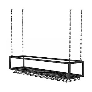 Bar Hanging Wine Rack, Living Room Wine Holder Decoration, Kitchen Goblet Wine Storage Shelf, Restaurant Wine Bottle Rack, Bar Counter Wine Glass Rack (Color : B, Size : 60 * 25CM)