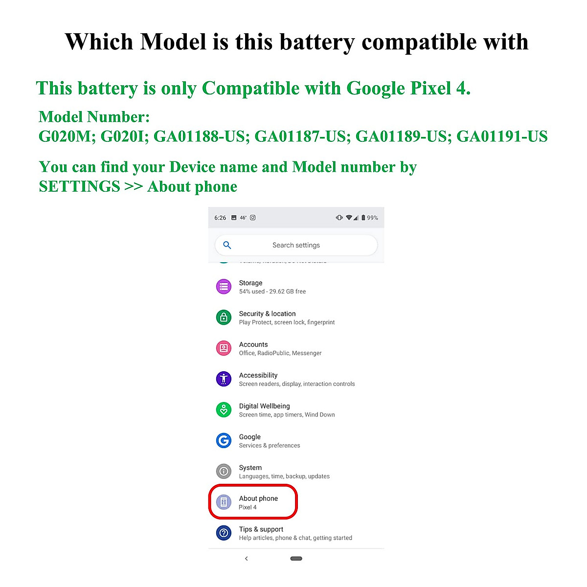 Viimon Pixel 4 Battery Replacement Kits (New Upgraded) Compatible with Google Pixel 4 All Models with Adhesive, Installation Manual and Repair Tool Kits