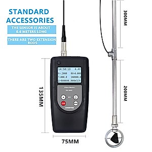 HOJILA Digital Water Flowmeter Water Flow Rate Meter FM-100V5 for Open Channels Flow Velocities Measurement, Range 0.01-5.00 m/s…