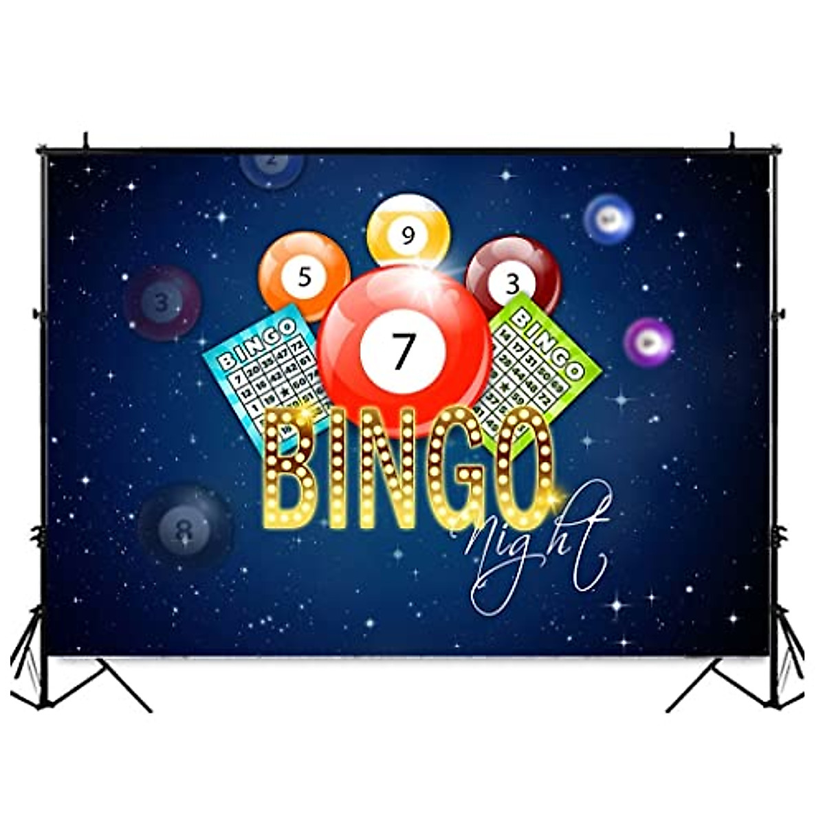 Billiard Backdrop for Bingo Party Decoration Children Theme Design Photo Background Supplies 7X5Ft Vinyl