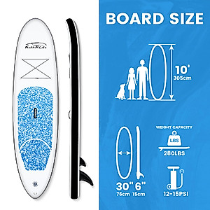 FEATH-R-LITE Inflatable Stand Up Paddle Board 10'x30''x6'' Ultra-Light (16.7lbs) SUP with Paddleboard Accessories