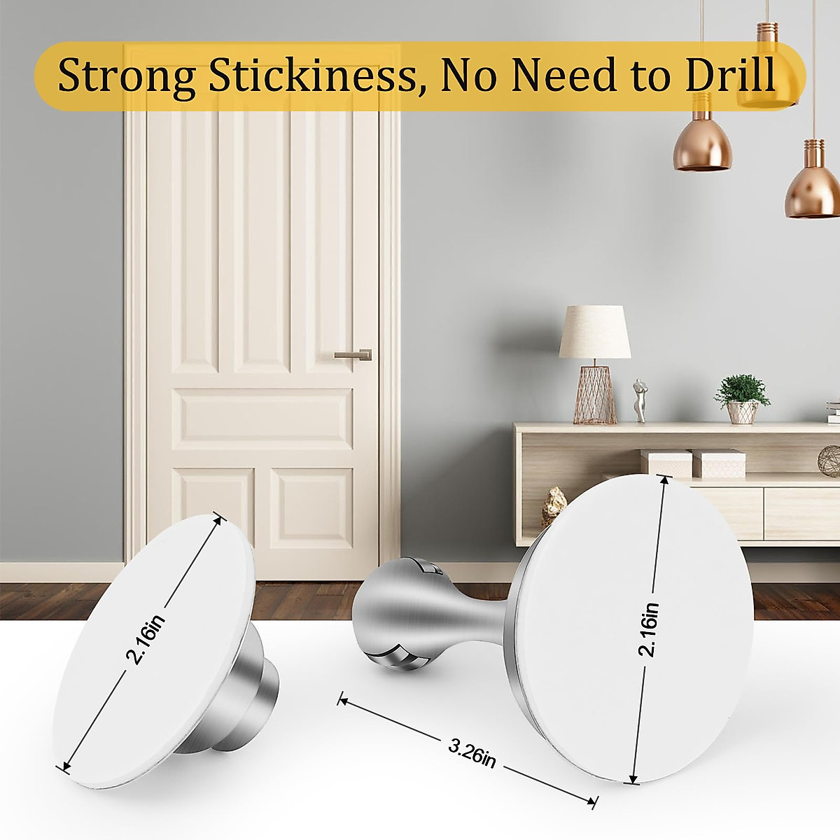 Door Stopper, Wedama Stainless Steel Magnetic Door Stop, 1 Pack Heavy Duty Door Catch Holder, Wall&Floor Mounted Door Open Holder with Adhesive Tapes for No Drilling, Screws for Stronger Mount-Silver