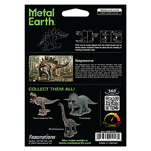 Metal Earth Stegosaurus Dinosaur Color 3D Metal Model Kit Fascinations
