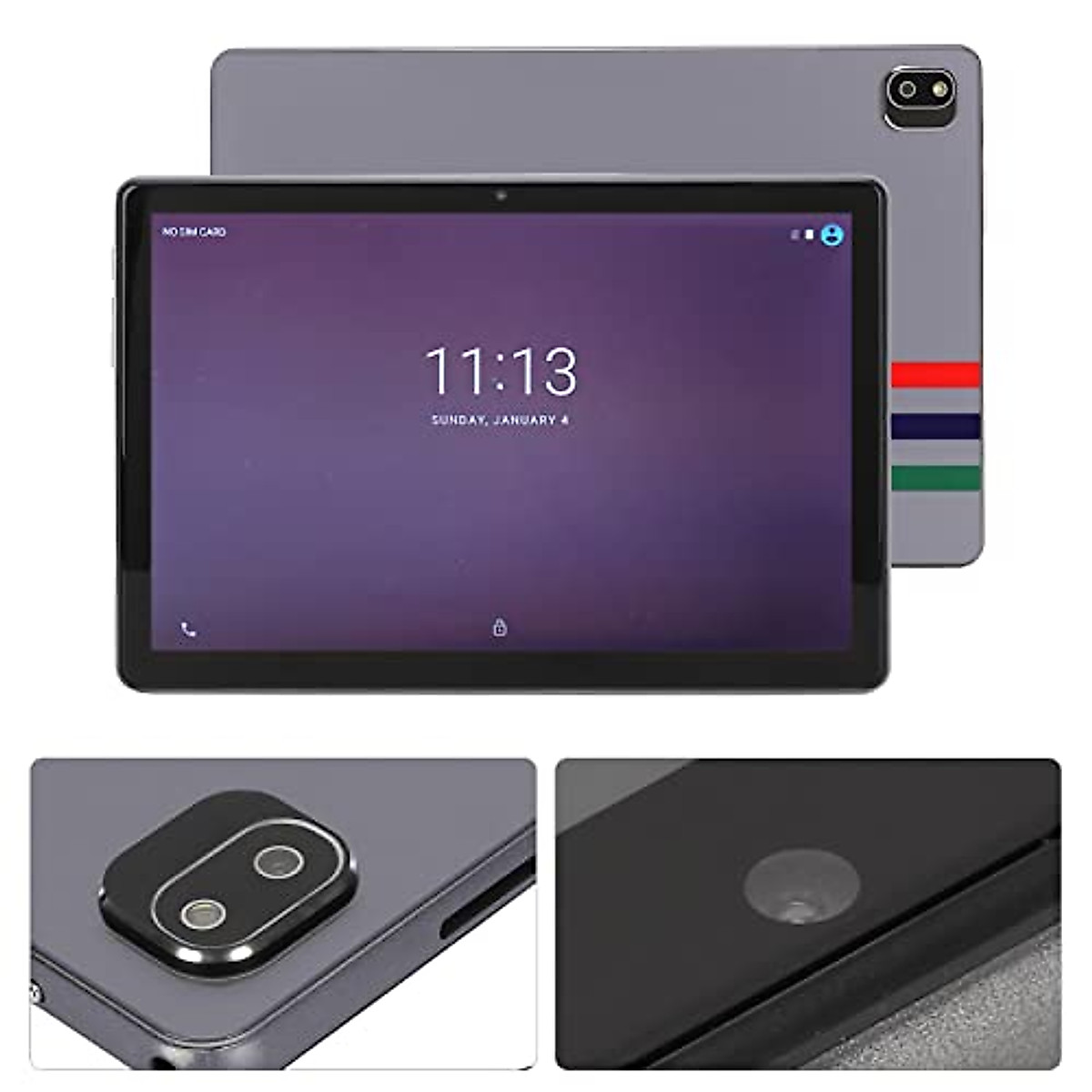 VINGVO 4G LTE Tablet, 5G WiFi 6GB RAM 128GB ROM US Plug 100‑240V 10.1 Inch IPS 6000mAh Battery Reading Tablet (US Plug)