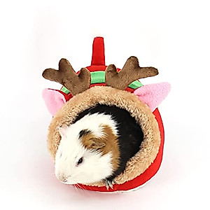 elegantstunning Pet Mini Cotton Nest,Cute Animal Shape Winter Warm Bed House Pet Accessories for Hamster Rabbit Guinea Pig L