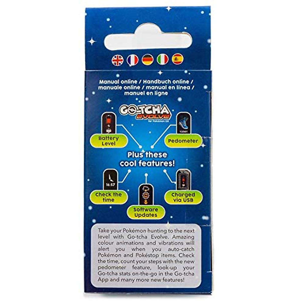 Go-tcha Evolve LED-Touch Wristband Watch for Pokemon Go with Auto Catch and Auto Spin - Black/Red