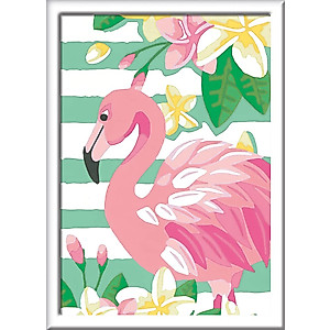 Ravensburger CreArt Think Pink Paint by Numbers Kit for Kids & Adults - All-Inclusive DIY Painting Kit Canvas | Detailed Flamingo Artwork | Ideal for Beginners & Art Enthusiasts