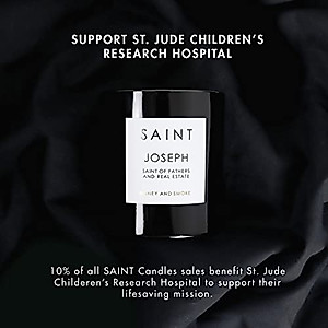 SAINT Joseph Scented Candle with Prayer, Prayer Coin, and Holy Oil, Saint of Fathers and Real Estate, Soy Coconut Aromatherapy Candle with 50 Hour Burn Time