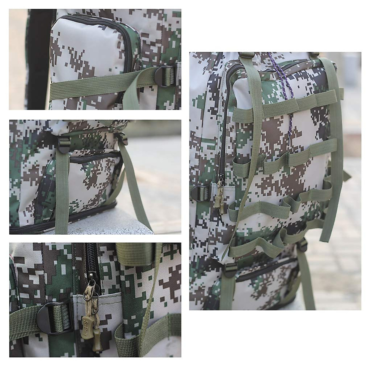 100L Tactical Rucksack Backpack,Large capacity design, the bottom can be expanded 16cm,Hiking Backpack for Men Military Camping Rucksack Travel Daypack,A