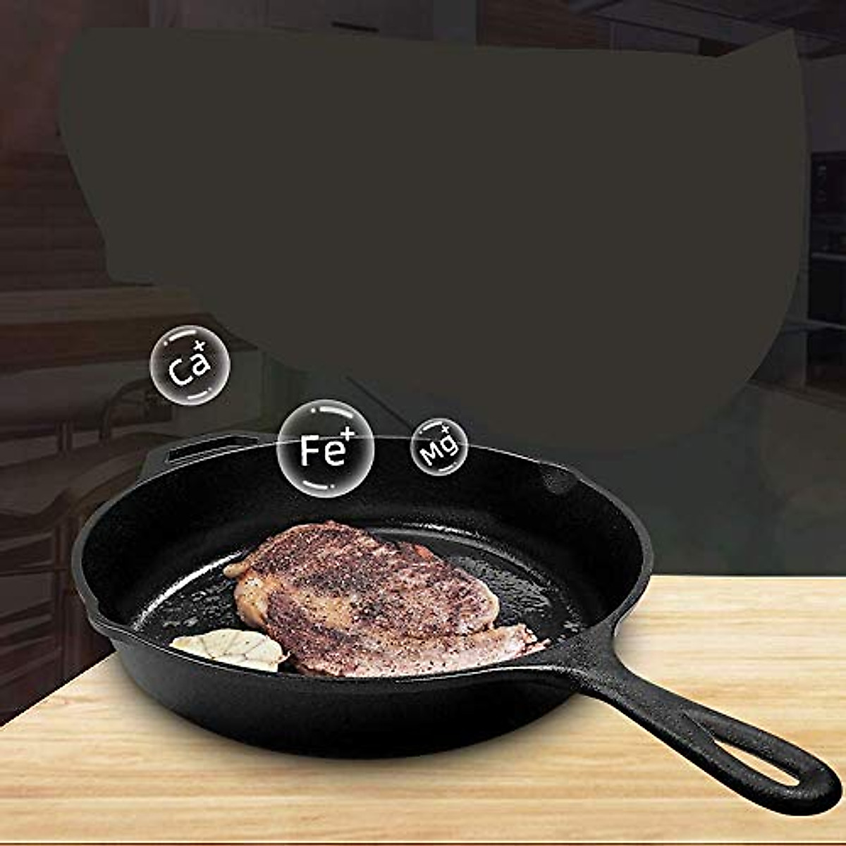 WBDHEHHD Deep Stir Fry Pan,Frying Pan Non-Stick Cast Iron Pan Uncoated Steak Frying Induction Cooker Universal Without Lid