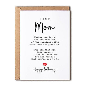 To My Mom - Mom Birthday Card - Mom Is The Greatest Gifts In My Life - Birthday Card For Mom - Gift For Mom Card- Christmas Gifts For Mom