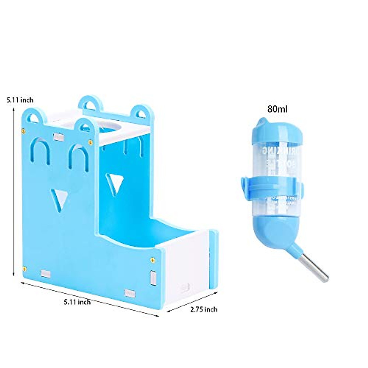 Yitokmc Hamster Water Bottle with Stand Holder Aquarium Cage Accessories Small Animal Pet Water Bottle for Hamster Hedgehog Mouse Gerbil Guinea Pig Bunny Rat Water Feeder Automatic Drinking Bottle