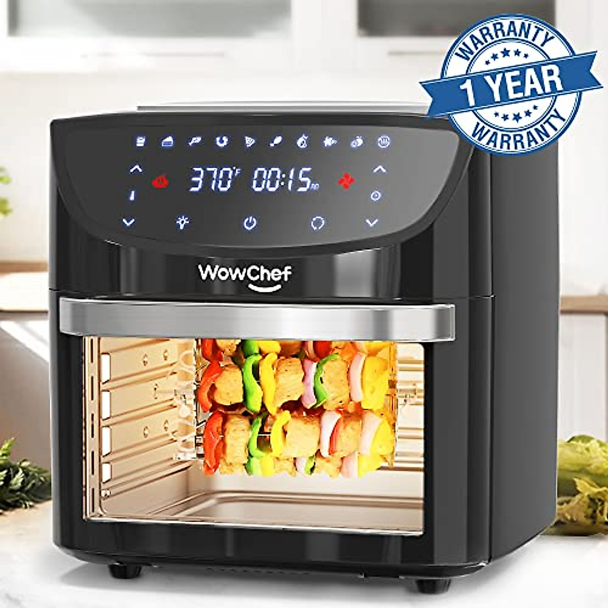 WowChef Air Fryer Oven Large 20 Quart, 10-in-1 Digital Rotisserie Dehydrator Fryers Combo with Racks, XL Capacity Countertop Airfryer Toaster for Family, 9 Accessories with Cookbook, ETL Certified