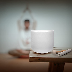 ALIOTH D Note Crystal Singing Bowl Sacral Chakra 7 inch with Carry Case Bag and Singing Bowl Mallet