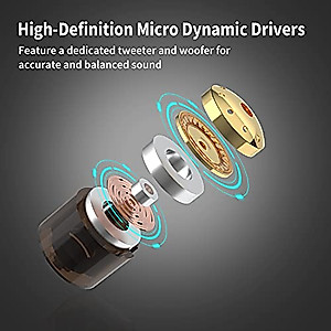 BASN Professional in Ear Monitor Headphones for Singers Drummers Musicians with MMCX Connector IEM Earphones (Pro Clear Brown)