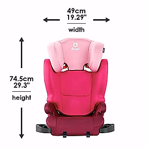 Diono Cambria 2 XL, Dual Latch Connectors, 2-in-1 Belt Positioning Booster Seat, High-Back to Backless Booster with Space and Room to Grow, 8 Years 1 Booster Seat, Pink