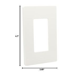 Lutron Claro 1 Gang Decorator/Rocker Wallplate, Gloss, White (1-Pack) | CW-1-WH