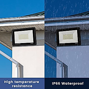 Ceena 2 Pack 60W Plug in LED Flood Light Outdoor, 6000lm Super Bright Floodlight with Switch and 5.9FT Wire, IP66 Waterproof 6000K LED Work Light for Garage, Yard, Patio, Front Door