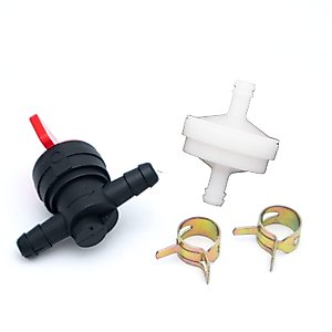 394358 fuel filter and 394358S 5098H 5098K Fuel Filter with 493960 494768 698183 1/4" Inline Gas Fuel Cut Off Shut Off Valve Fit With Lawn Mower Replacement（1pack)