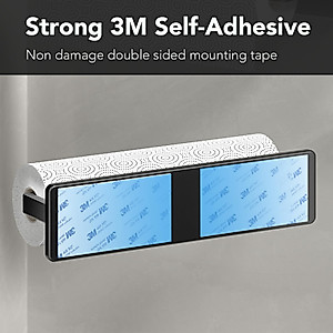 Esusom Paper Towel Holder Under Cabinet Rolls Plastic Cling Film Paper Towel Holder Adhesive for Kitchen Anti-Rust Metal Bathroom Toilet Paper Towel Holder Wall Mounted