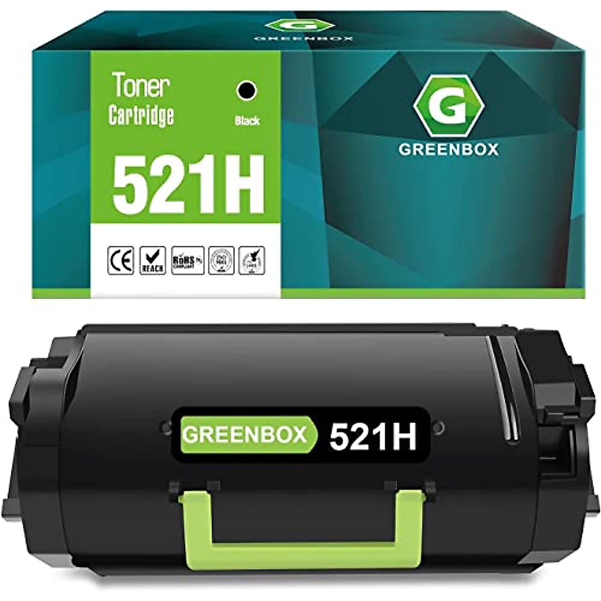 GREENBOX Remanufactured 521H 2D1H00 High Yield Black Toner Cartridge Replacement for Lexmark 52D1H00 521H for MS810n MS710 MS711 MS810 MS810n MS810dn MS811 MS811dn Printer (25,000 Pages, 1-Pack )